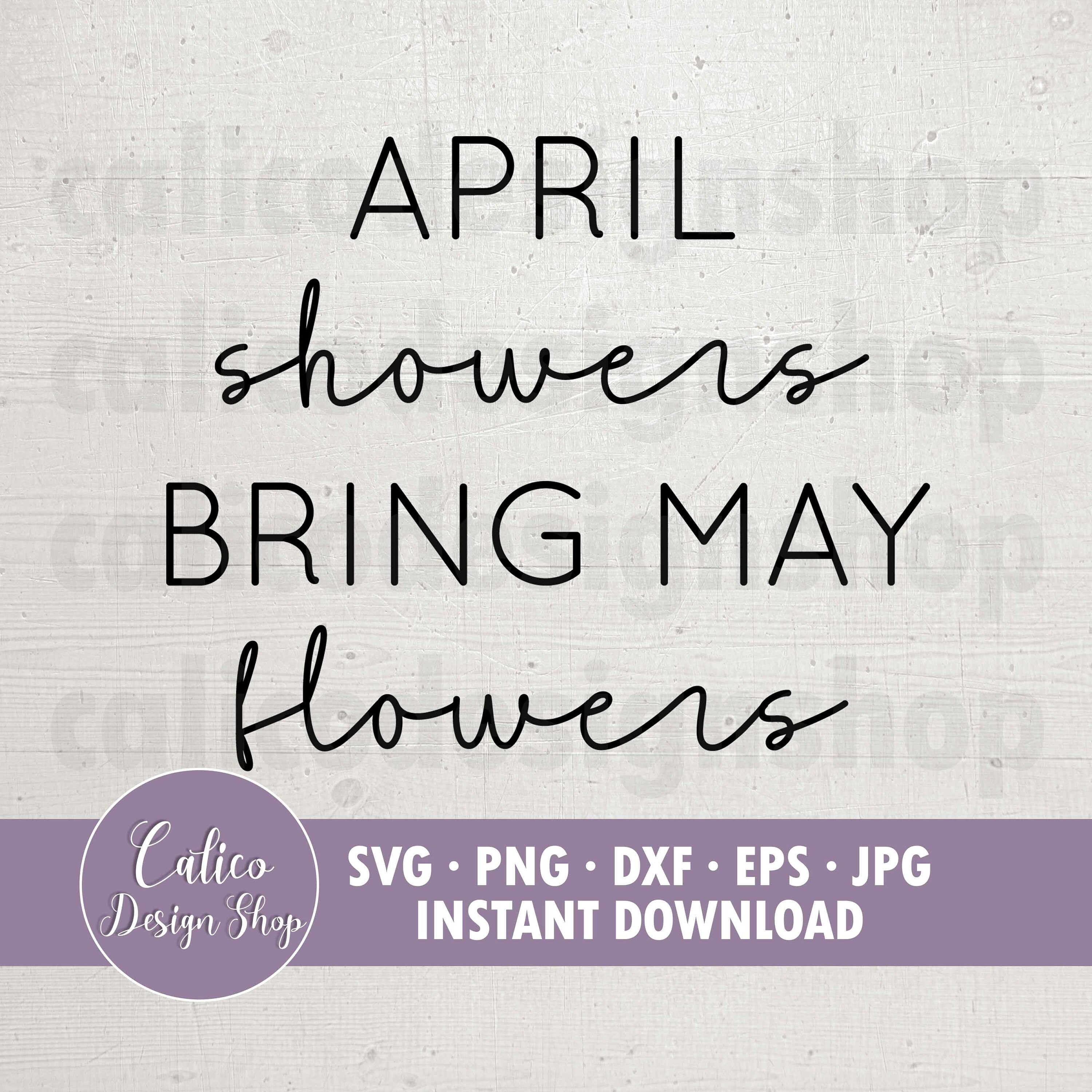 April Showers Bring May Flowers Clip Art Black And White