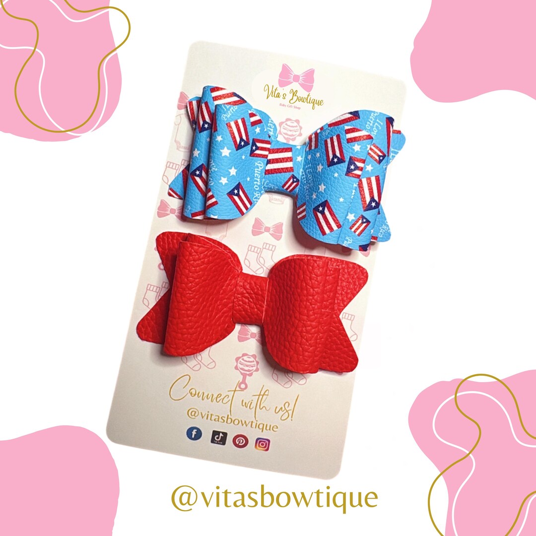 Puerto Rico Flag Bow | Boricua Hair Bow | Latina Hair Bows - Etsy