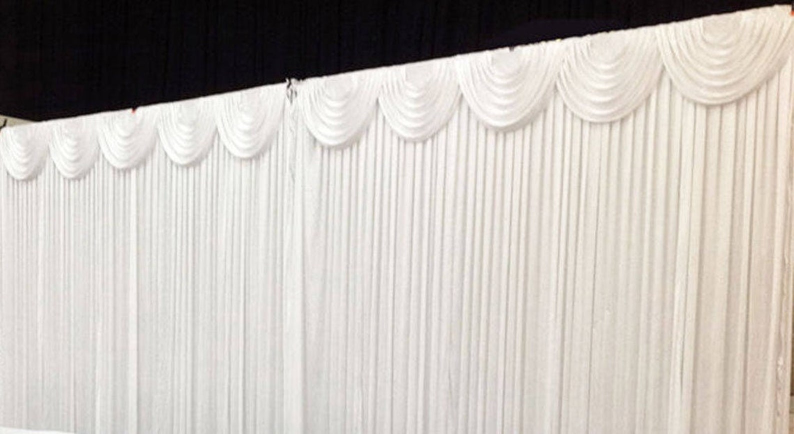 DETACHABLE TOP SWAG Silky Satin Backdrop Party Stage - Etsy