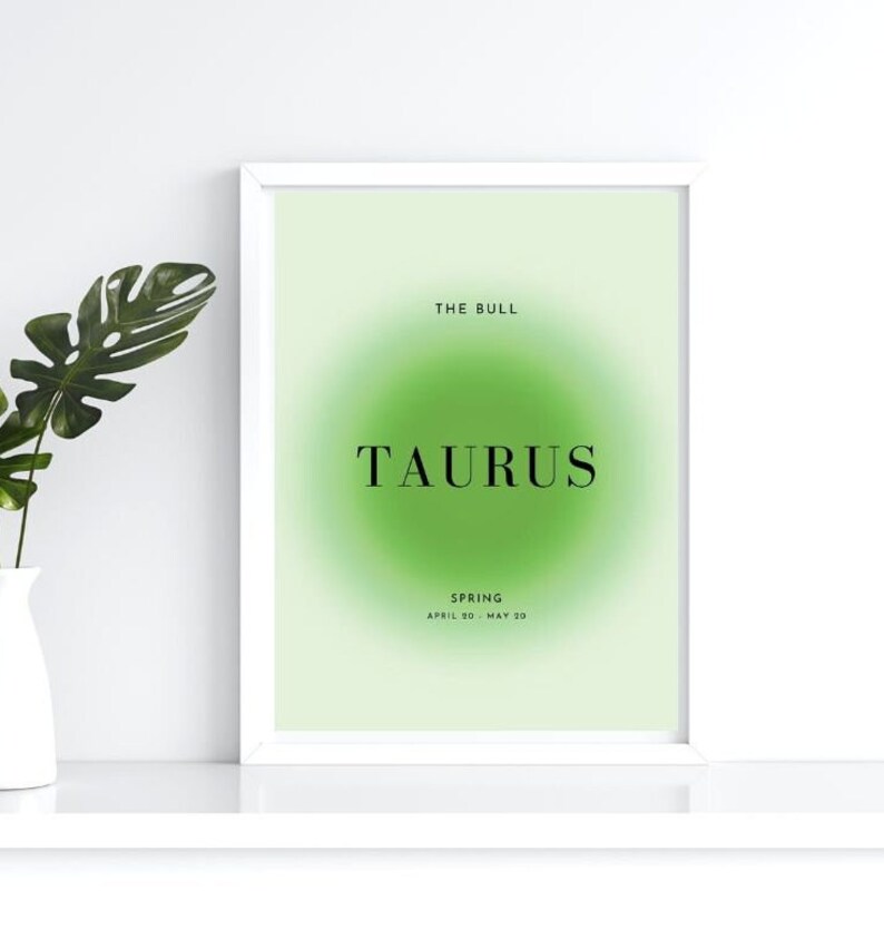 Green Aura Taurus Digital Download Poster - Etsy