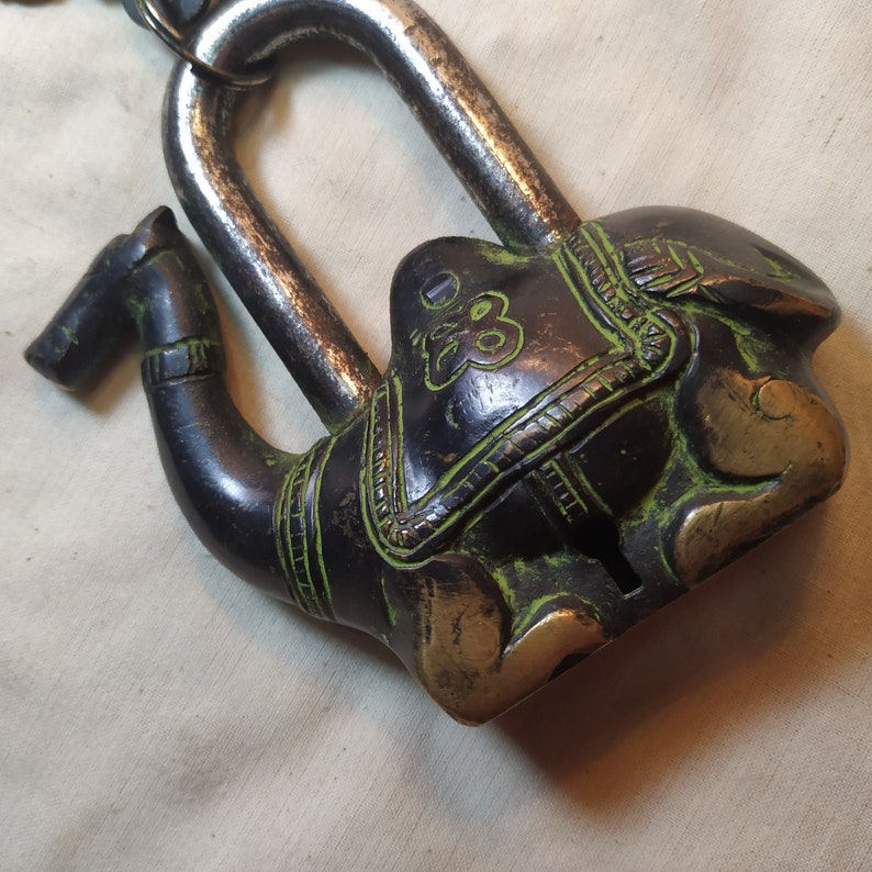 Unique and Vintage Camel Shaped Brass Lock With Two Keys Very ...