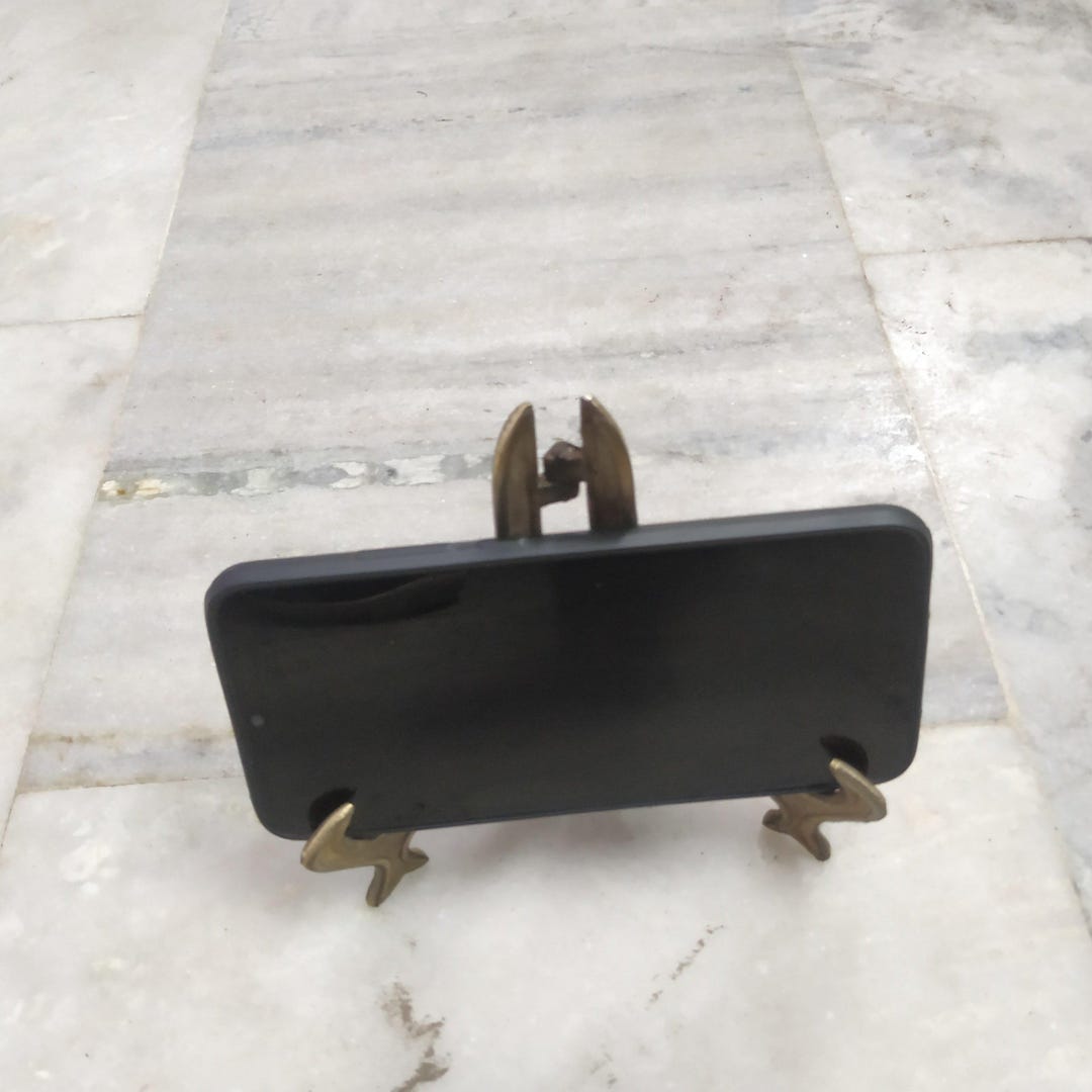 Vintage Brass Phone Stand | Folding Phone Stand | Easy to Carry Phone ...