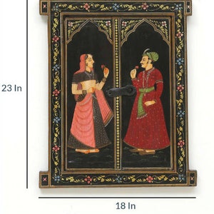 Vintage Raja Rani Royals Painting Wooden Window Wall Hanging ...