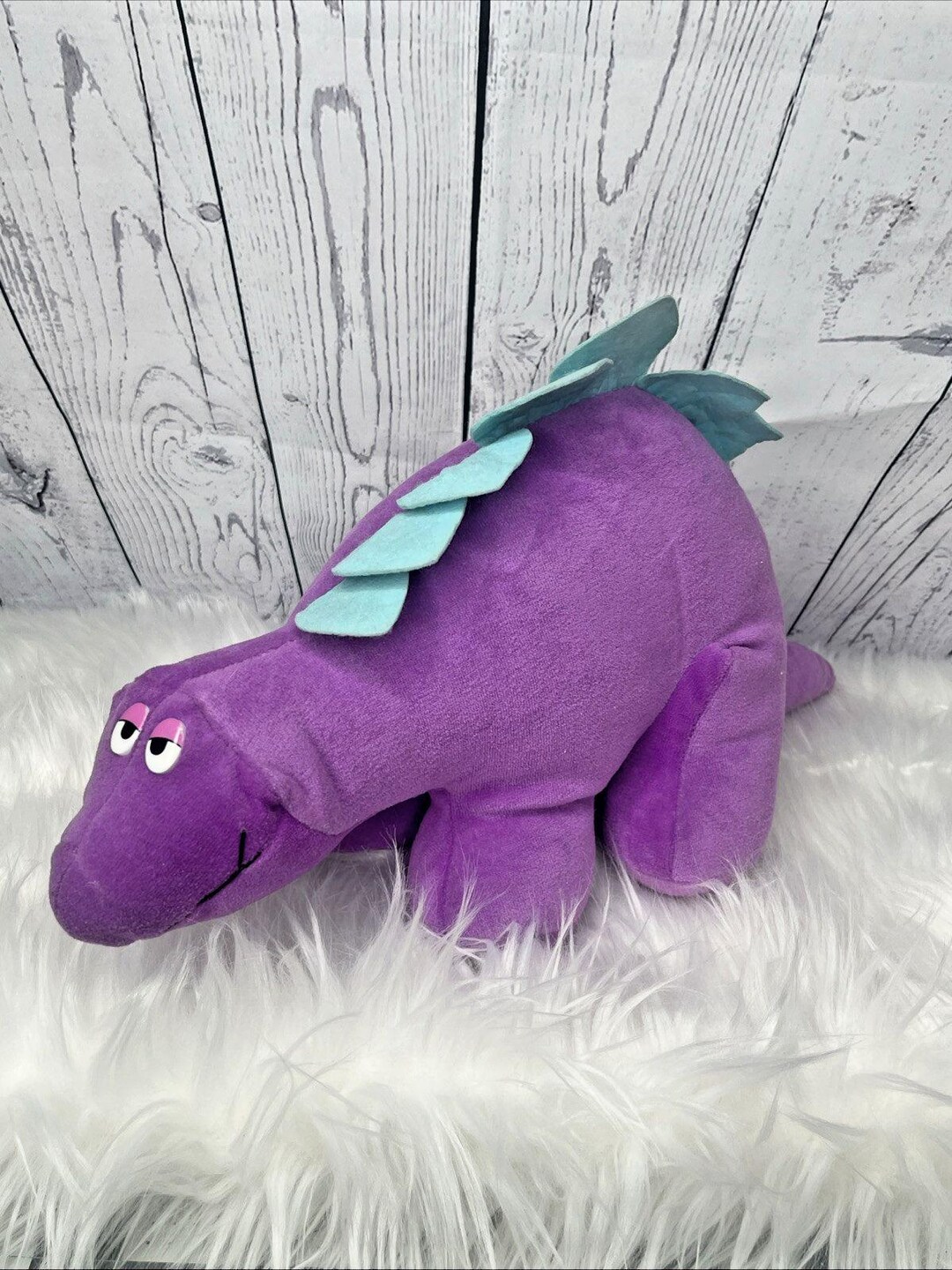 Vintage Applause WILMA Purple Blue Plush Dinosaur 1987 Stegosaurus 16 ...