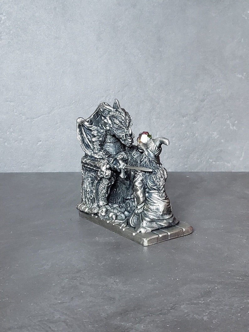 The Offering 3185. Myth and Magic Vintage Pewter Dragon and Wizard ...