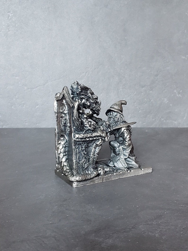 The Offering 3185. Myth and Magic Vintage Pewter Dragon and Wizard ...