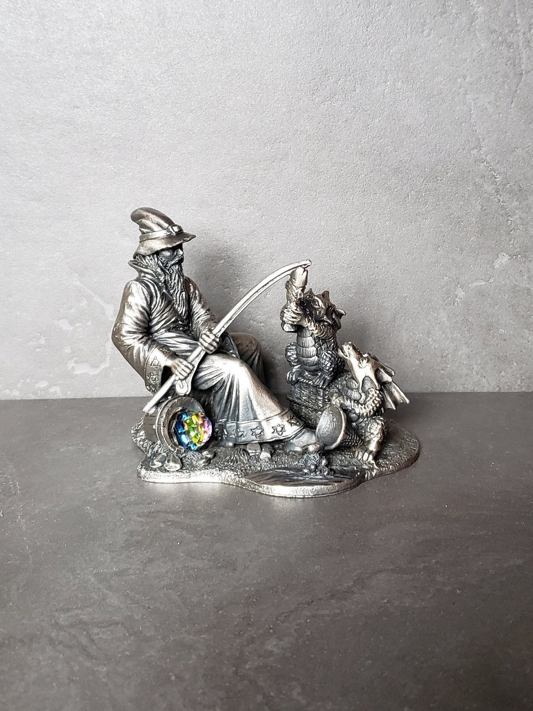 The One That Got Away 3177, Tudor Mint Myth and Magic Vintage Pewter Ninties Collectable Dragon ...