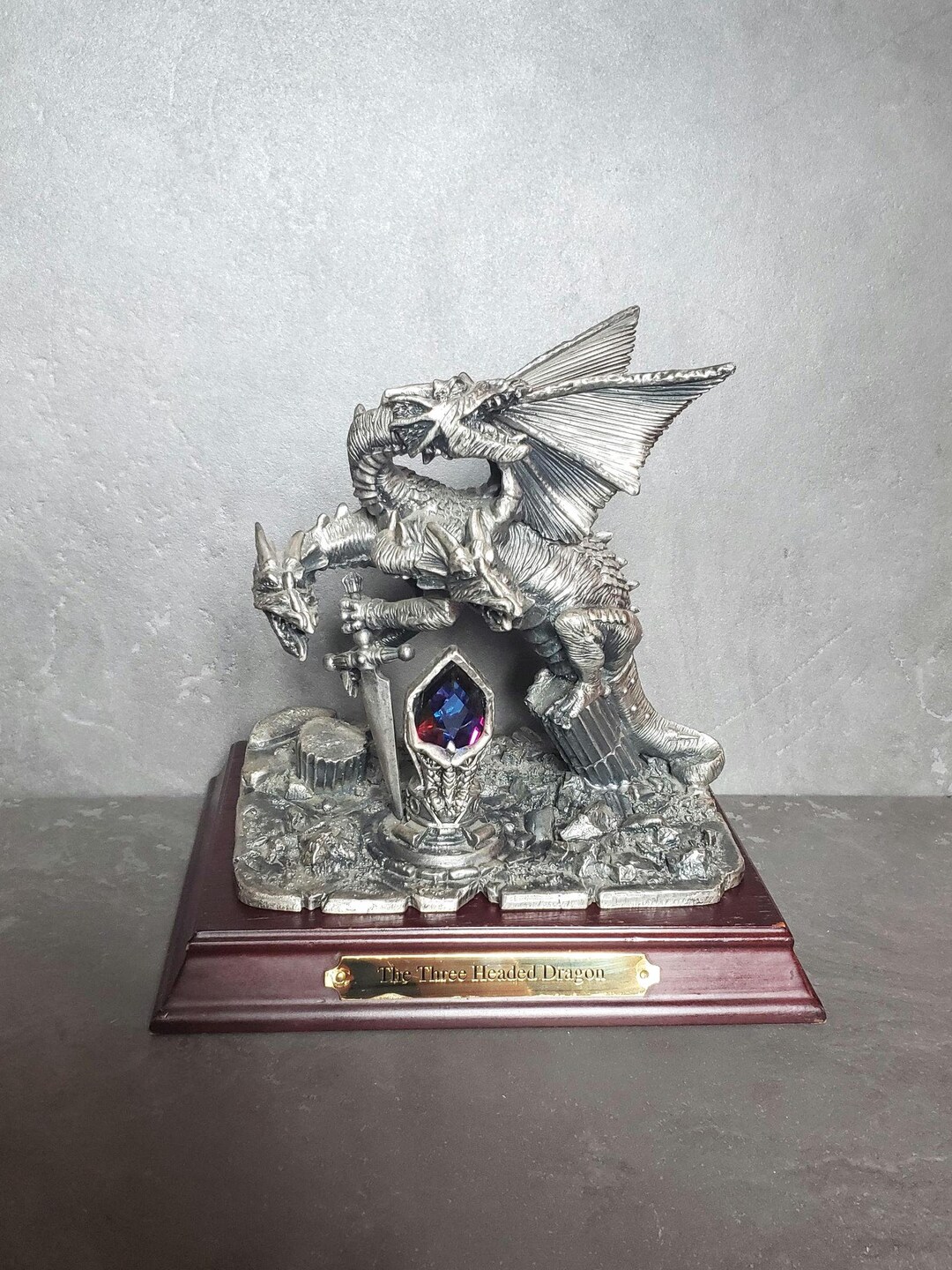 The Three Headed Dragon 3357, Tudor Mint Myth and Magic Vintage Pewter ...
