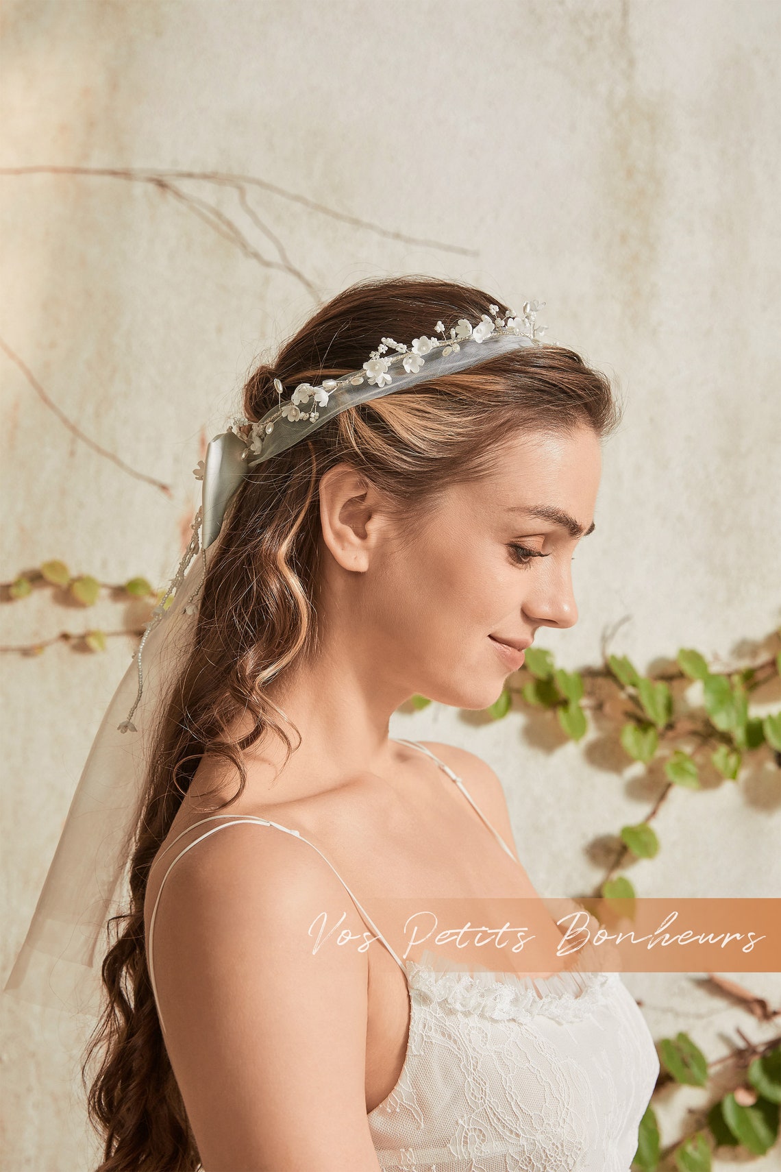 Lily of the Valley Bridal Veil With Headband White Floral - Etsy