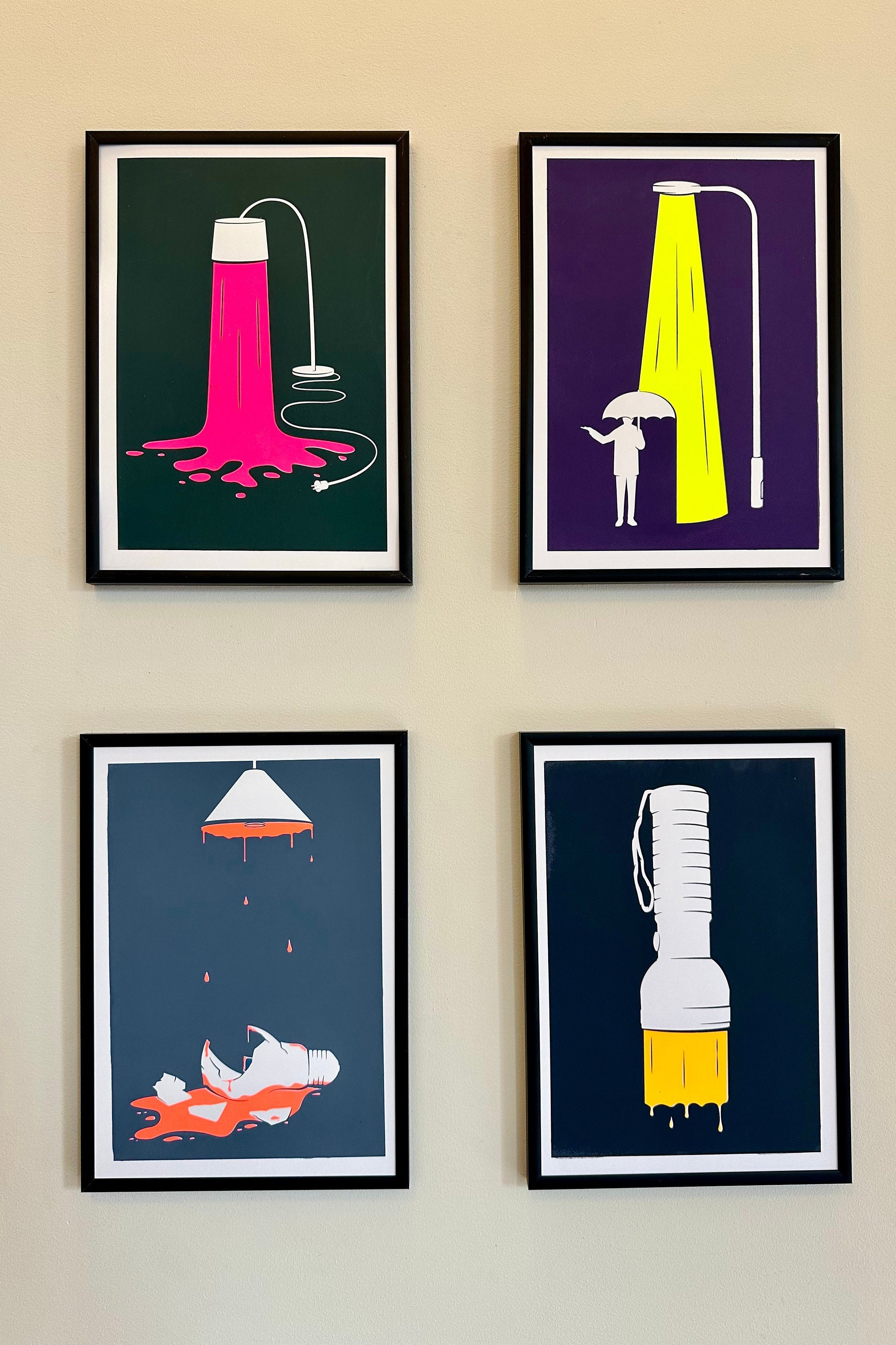 Screen Printing Series Liquid Lights Refluored #1 #2 #3 #4 - Etsy