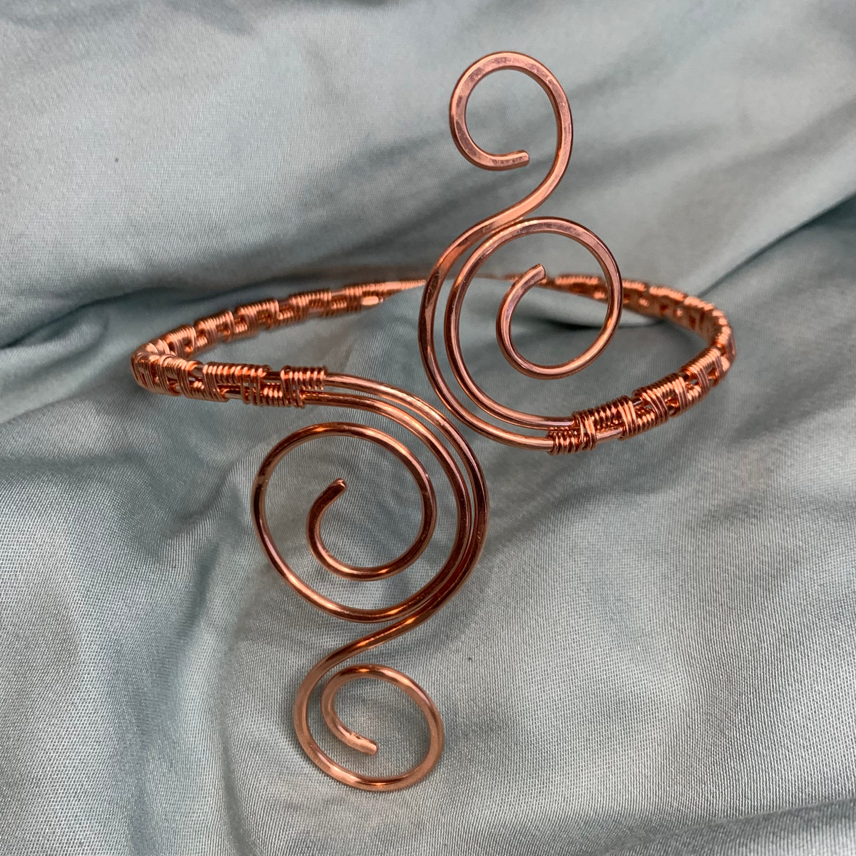 Copper Arm cuff antiqued patina or shiny copper alternative | Etsy