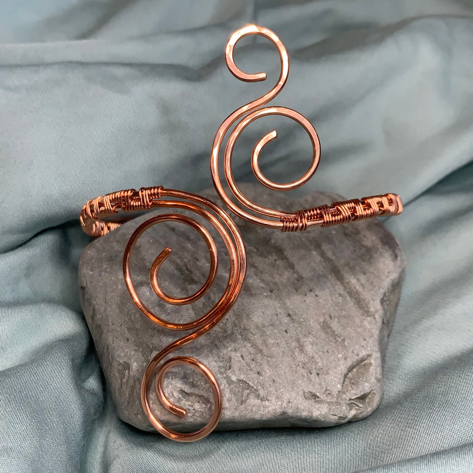 Copper Arm Cuff Antiqued Patina or Shiny Copper Alternative - Etsy