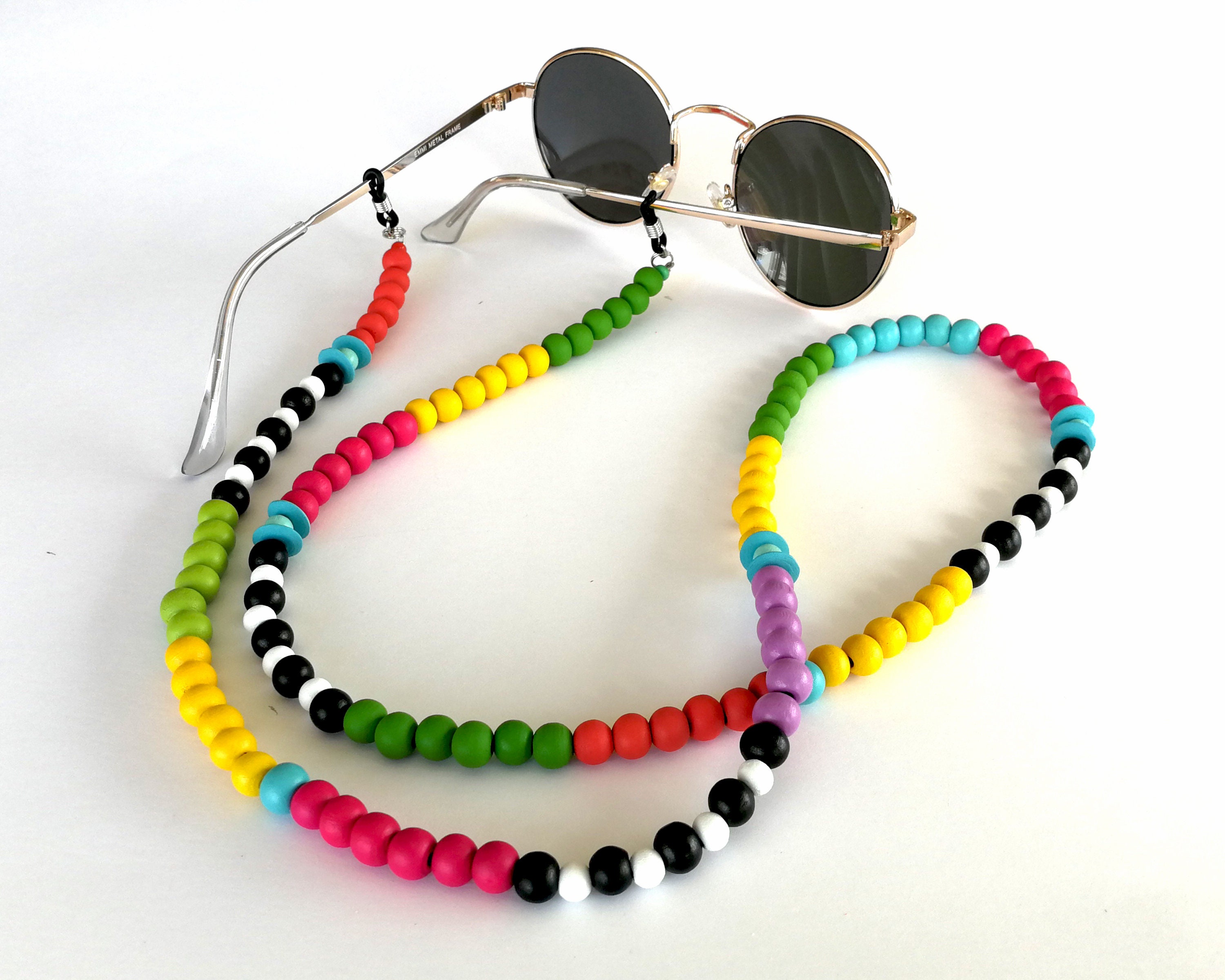Boho Beaded Sunglass Chains Boho Glasses Chains Bead Eyeglass Holders ...