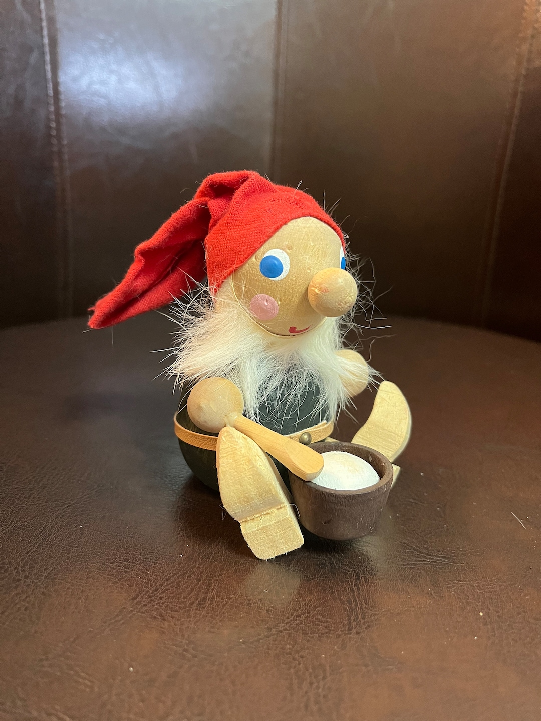 Swedish Gnome Eating Porrige Figurine Christmas Decor Vintage Folk Art ...