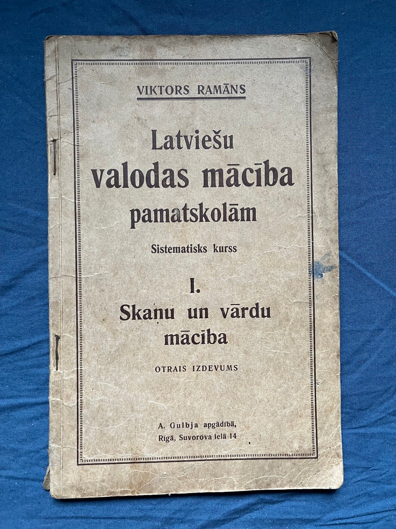 1920s Latvian Language Learning Grammar Old School Book Historical ...
