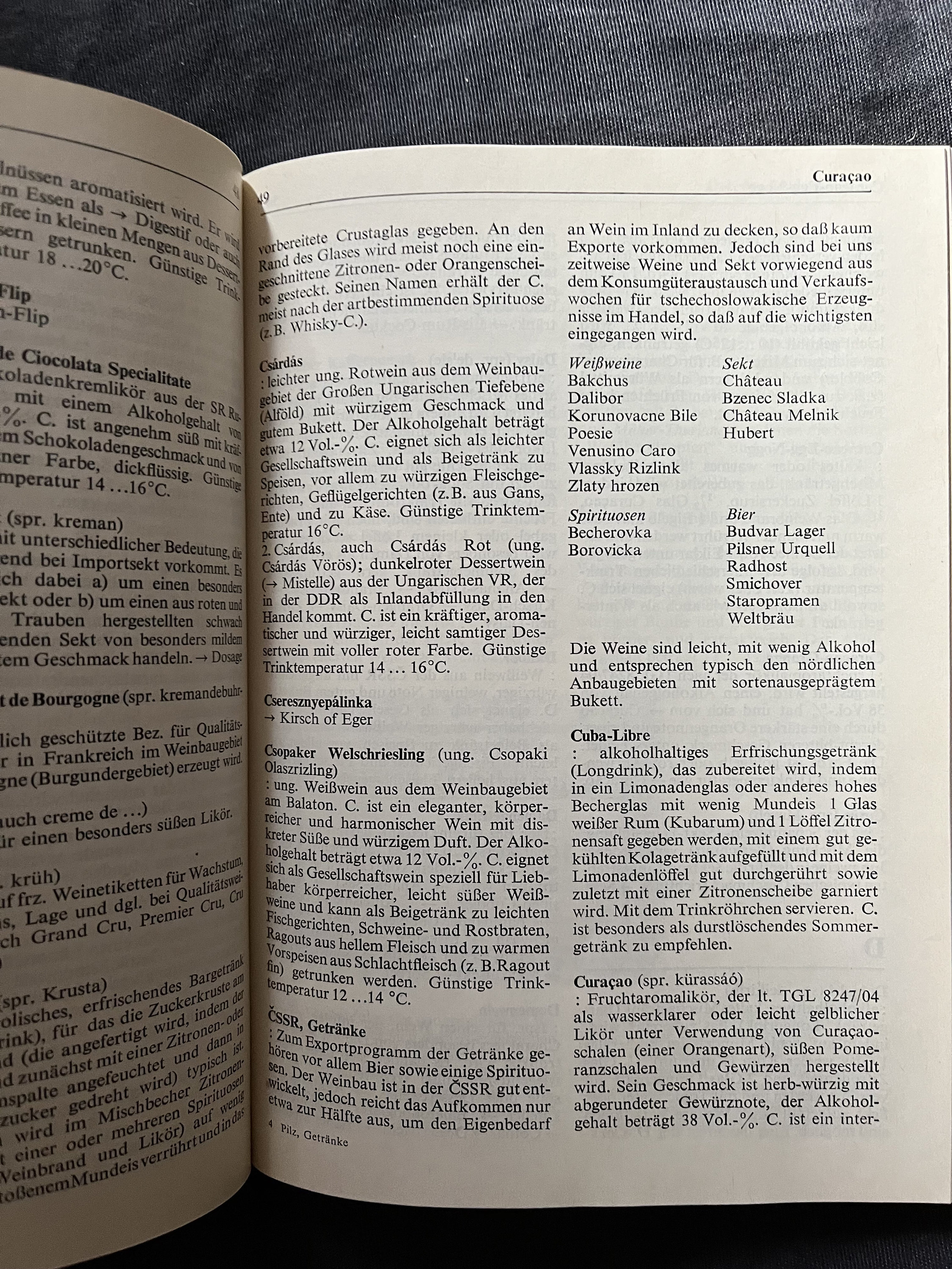 1979 German Book Vintage GETRANKE- ABC East Germany GDR Drinks ...