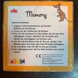 MUMIN Memory Game Vintage Max Game Kids Pre_school Age - Etsy