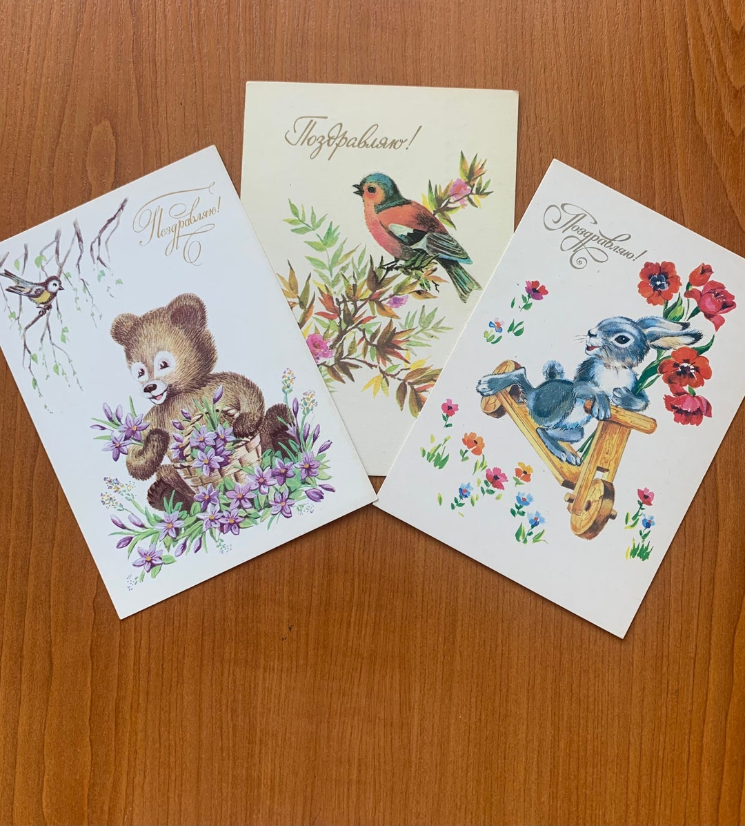 Set of 3 Russia Soviet Era 1980s Greeting Cards Historical Cards USSR ...