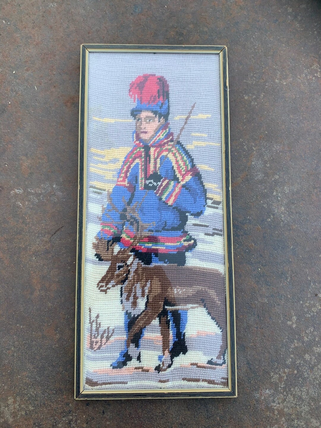 Sami Motif Swedish Vintage Wall Picture Cross Stiched - Etsy