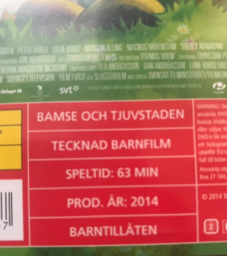 Bamse Och Tjuvstaden Swedish Language Vintage DVD Swedish - Etsy