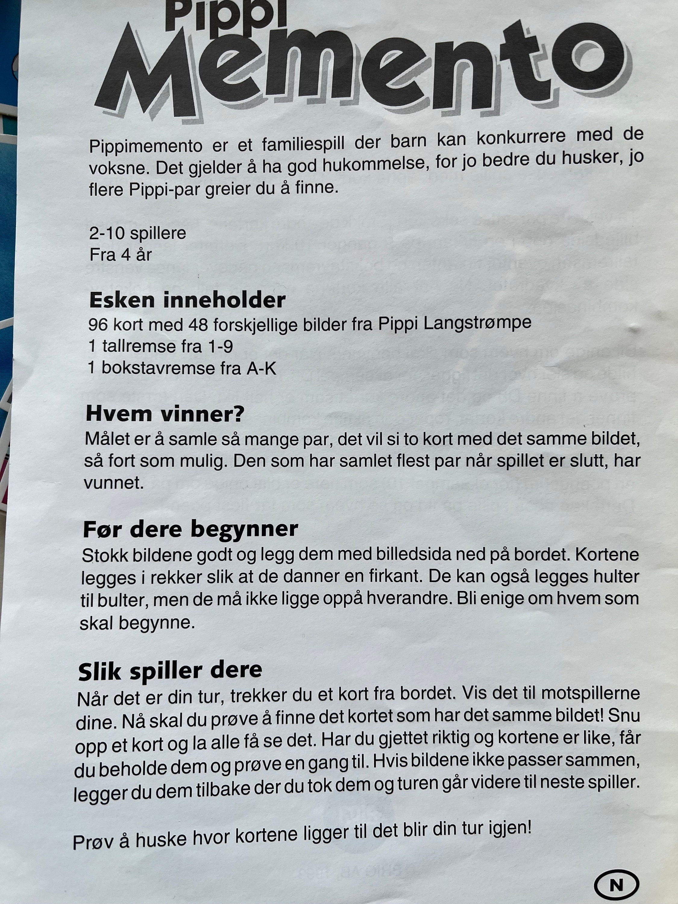 1983 BRIO Pippi Longstocking Memory Game Kids Pre_school Age ...