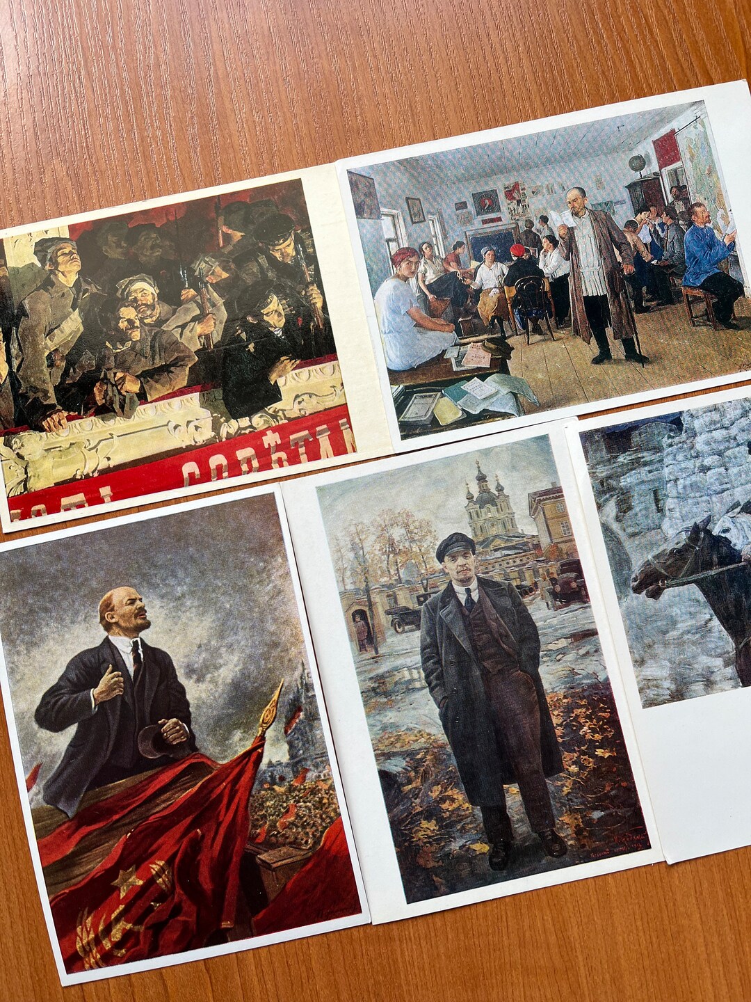Soviet Propoganda Art Paintings Lenin Revolution Postcards Set of 5 ...