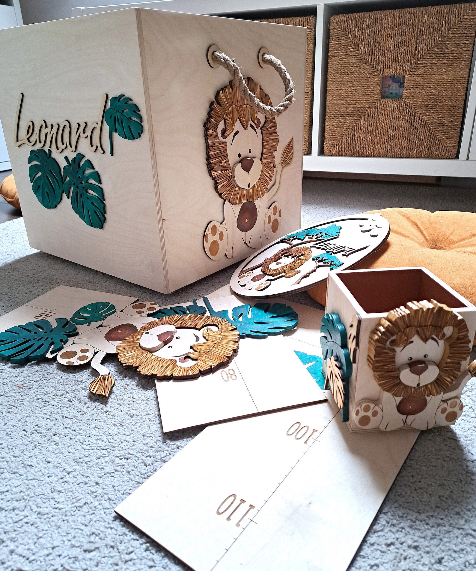 Personalized Lion Toy Box Premium Wooden Storage for Kids - Etsy