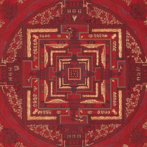 Kalachakra Mandala With A Red Background | Wheel of Time | Mandala ...