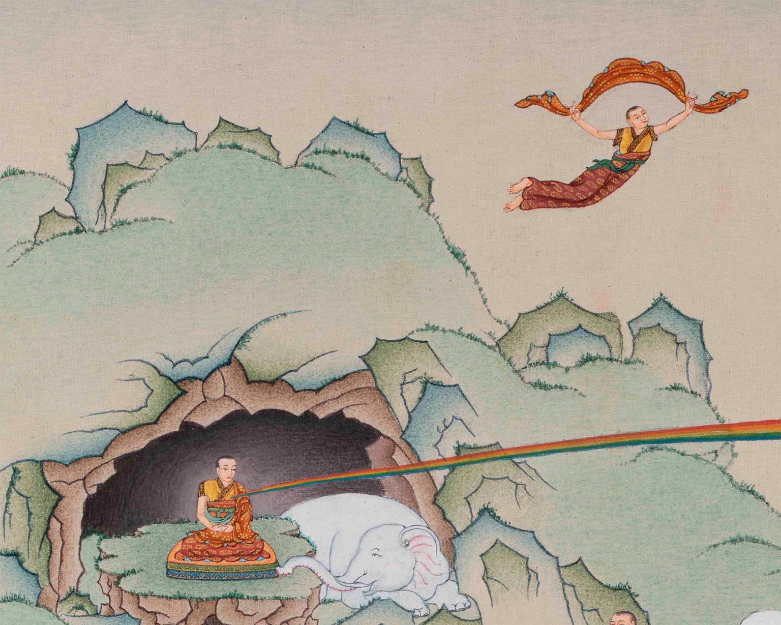 9 Stages of Samatha Meditation Thangka Print | Calm Abiding Sacred ...