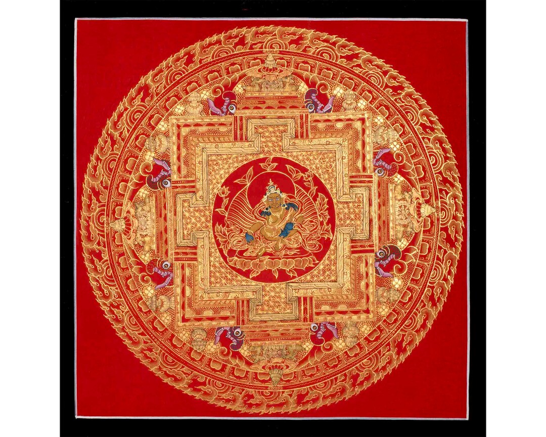 Dzambala, Manjushree, Shakyamuni Buddha Mandala Thangka | Orignal Hand ...