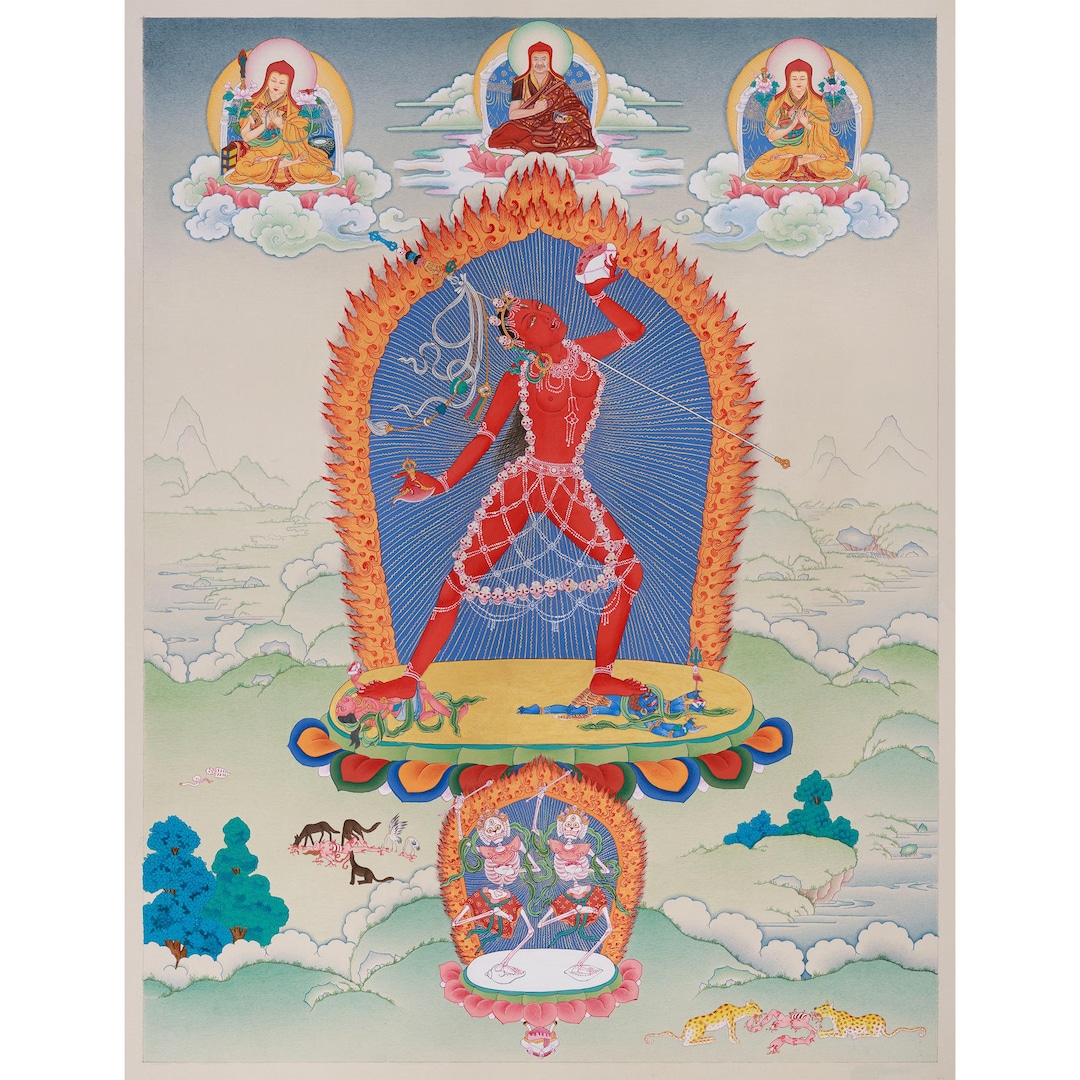 The Red Dakini Vajrayogini Thangka | Wrathful Enlightened Goddess ...
