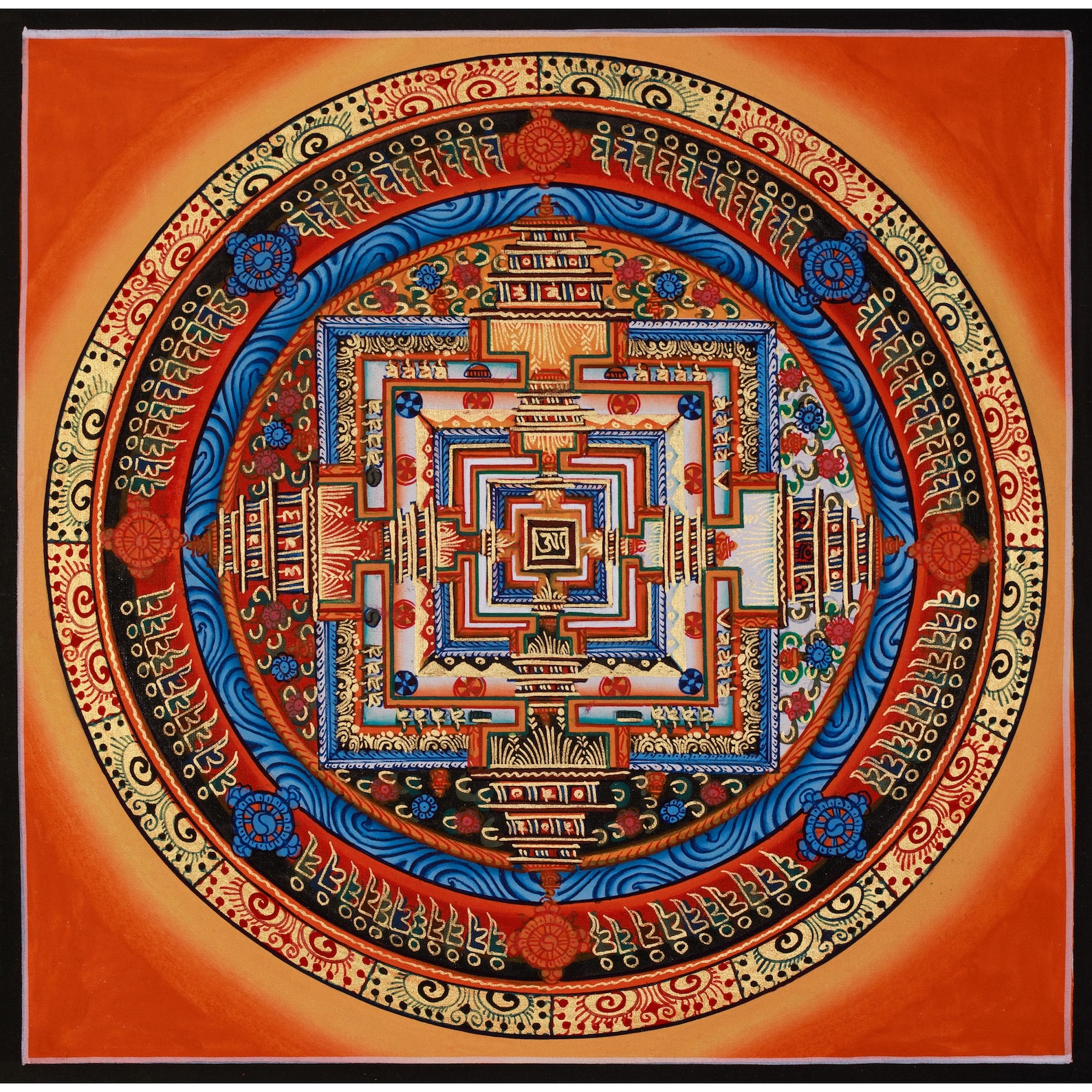 Small Kalachakra Mandala Thangka | Tibetan Buddhist Wheel of Time ...