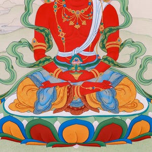 Authentic Hand-painted Amitayus Buddha Thangka | Symbol of Longevity ...