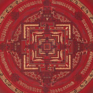Kalachakra Mandala With A Red Background | Wheel of Time | Mandala ...