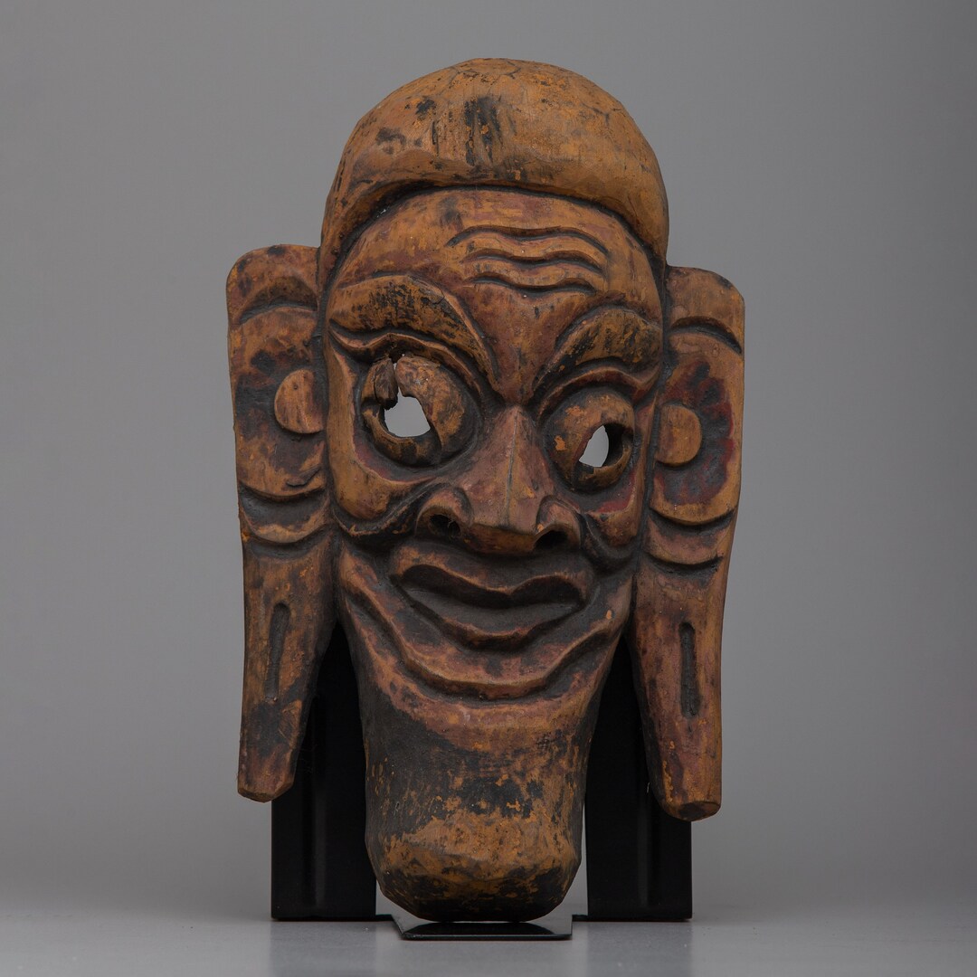 Vintage Buddhist Monk Face Mask for Antique Home Decor | Handcrafted ...