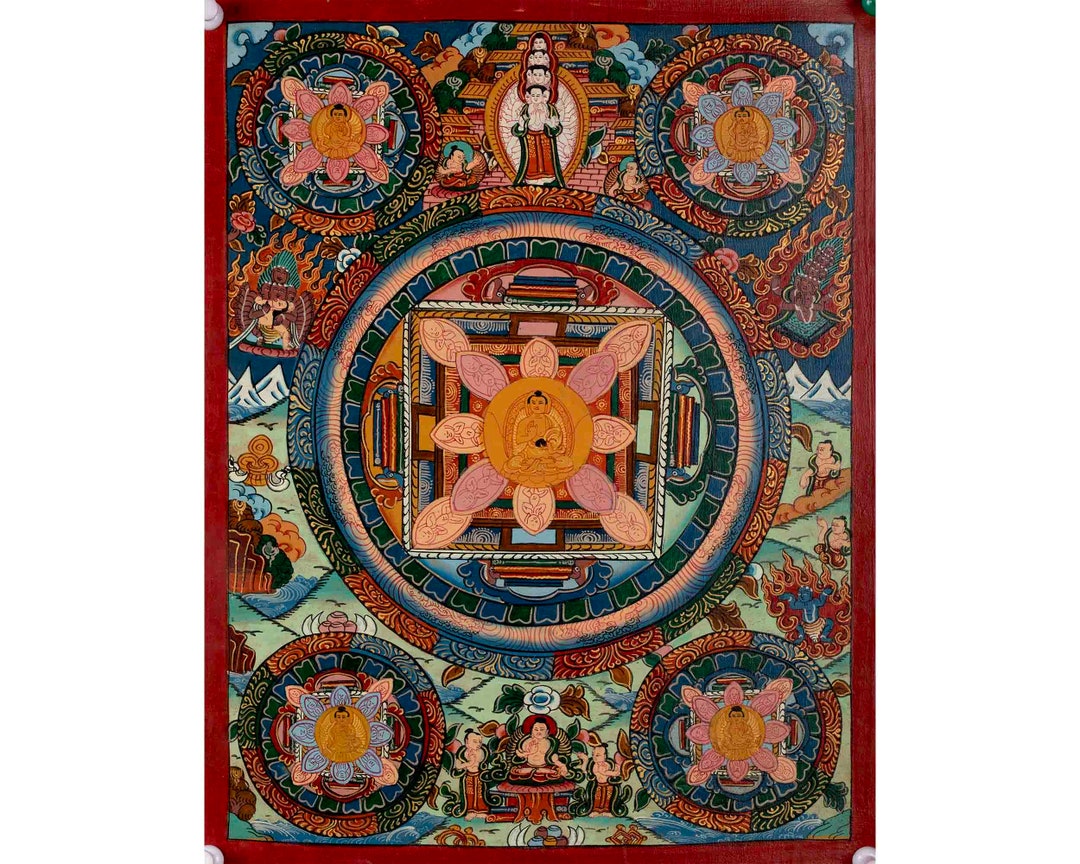 Deity Mandalas Thangka Painting Original Hand Painted Tibetan Thangka ...