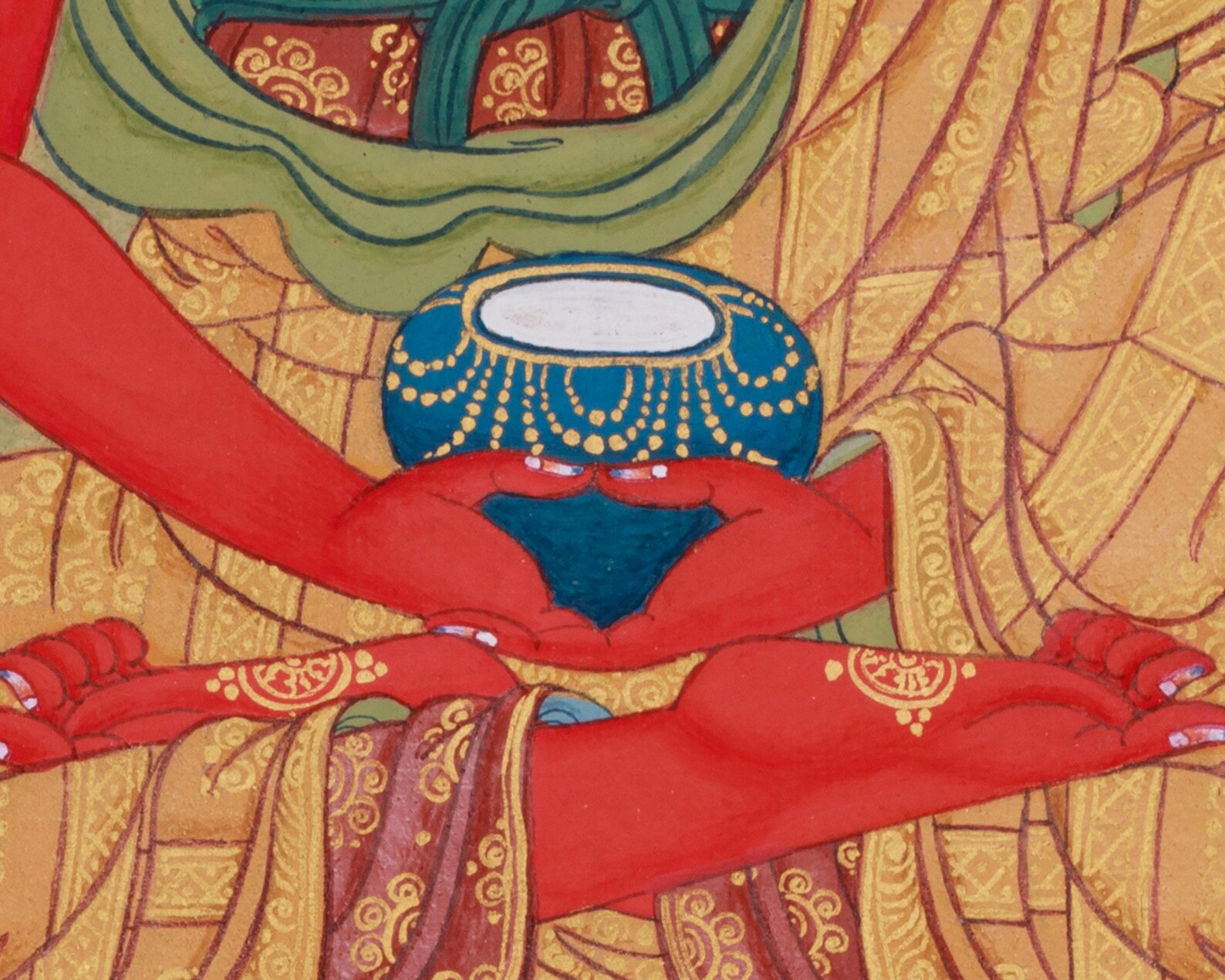Divine Red Amitabha Buddha Thangka | Pure Land Buddhism | Hand-painted ...