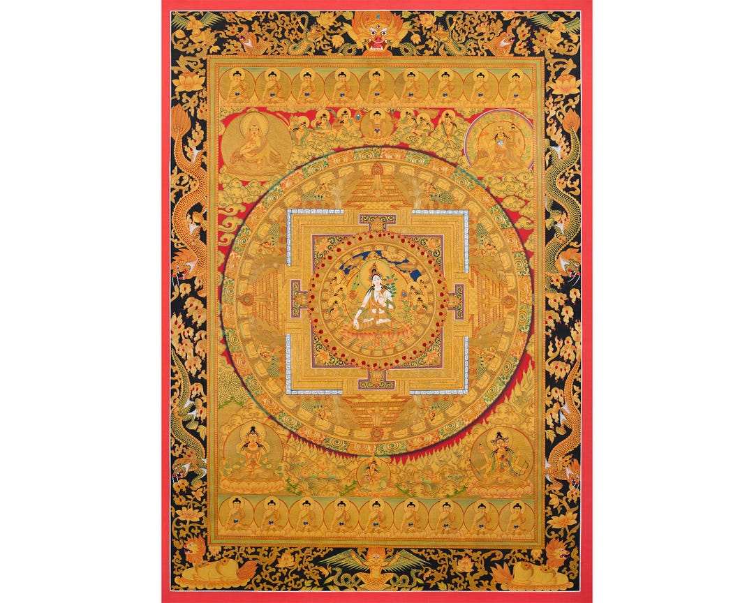 White Tara Mandala | Buddhist Thangka Painting | Himalayan Art for ...