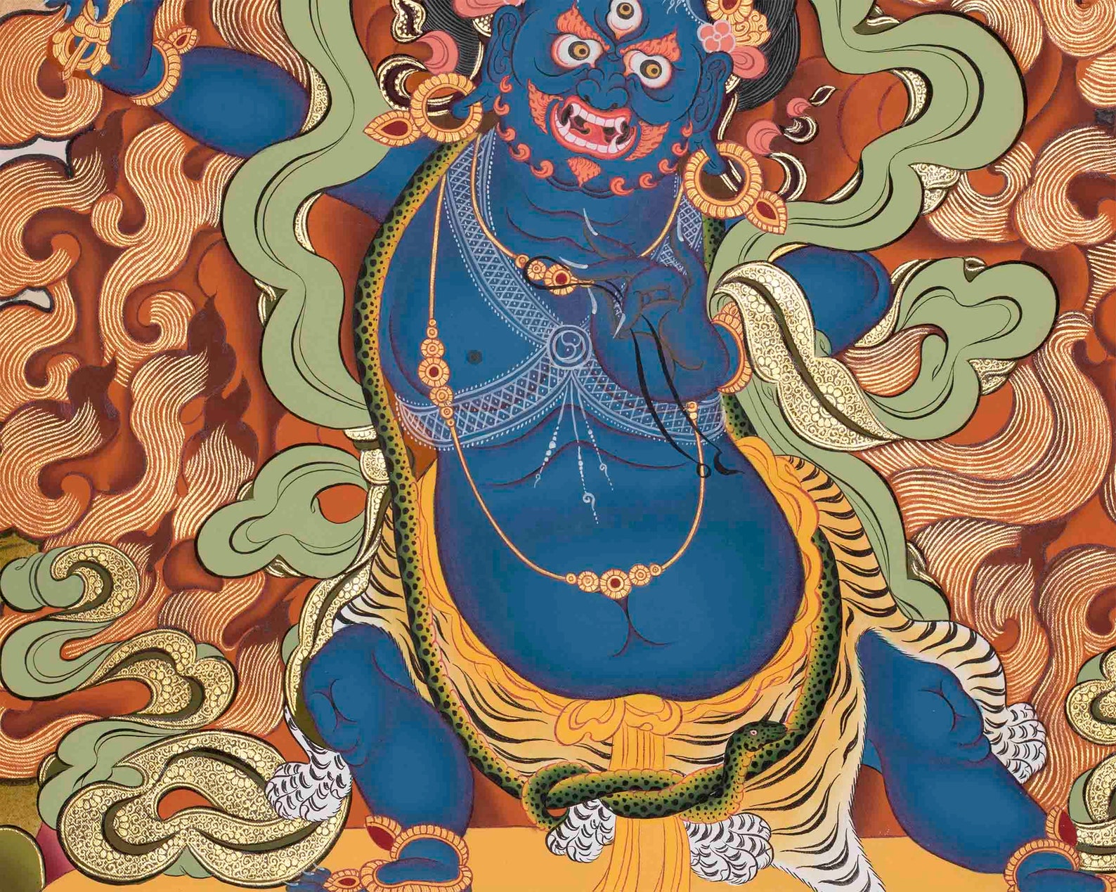 Vajrapani Bodhisattva Thangka Painting: Hand-painted Buddhist Art ...