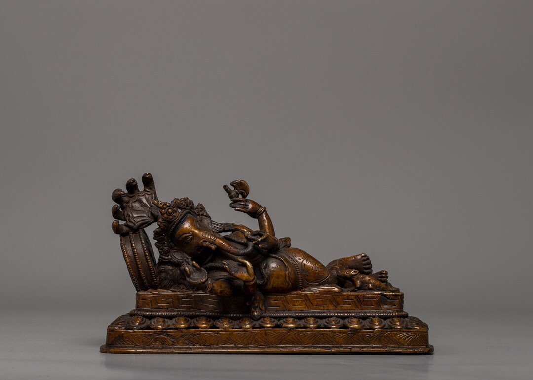 Vintage Resting Ganesh Statue | | Ganesha Statue | Symbol of Inner ...
