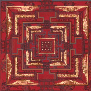 Kalachakra Mandala With A Red Background | Wheel of Time | Mandala ...