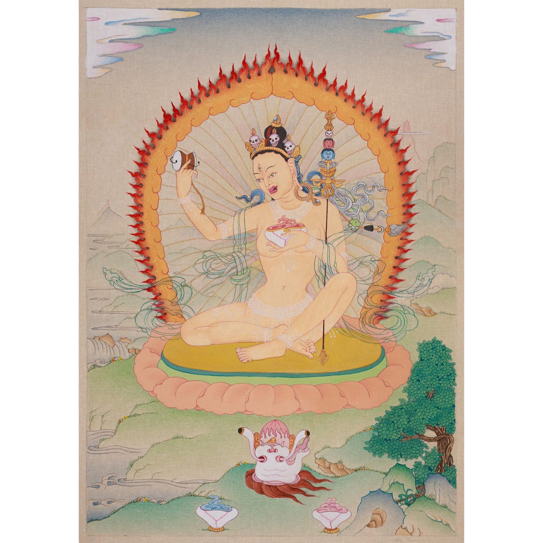 Hand Painted Niguma Thangka | Tibetan Buddhist Wisdom Dakini Art ...