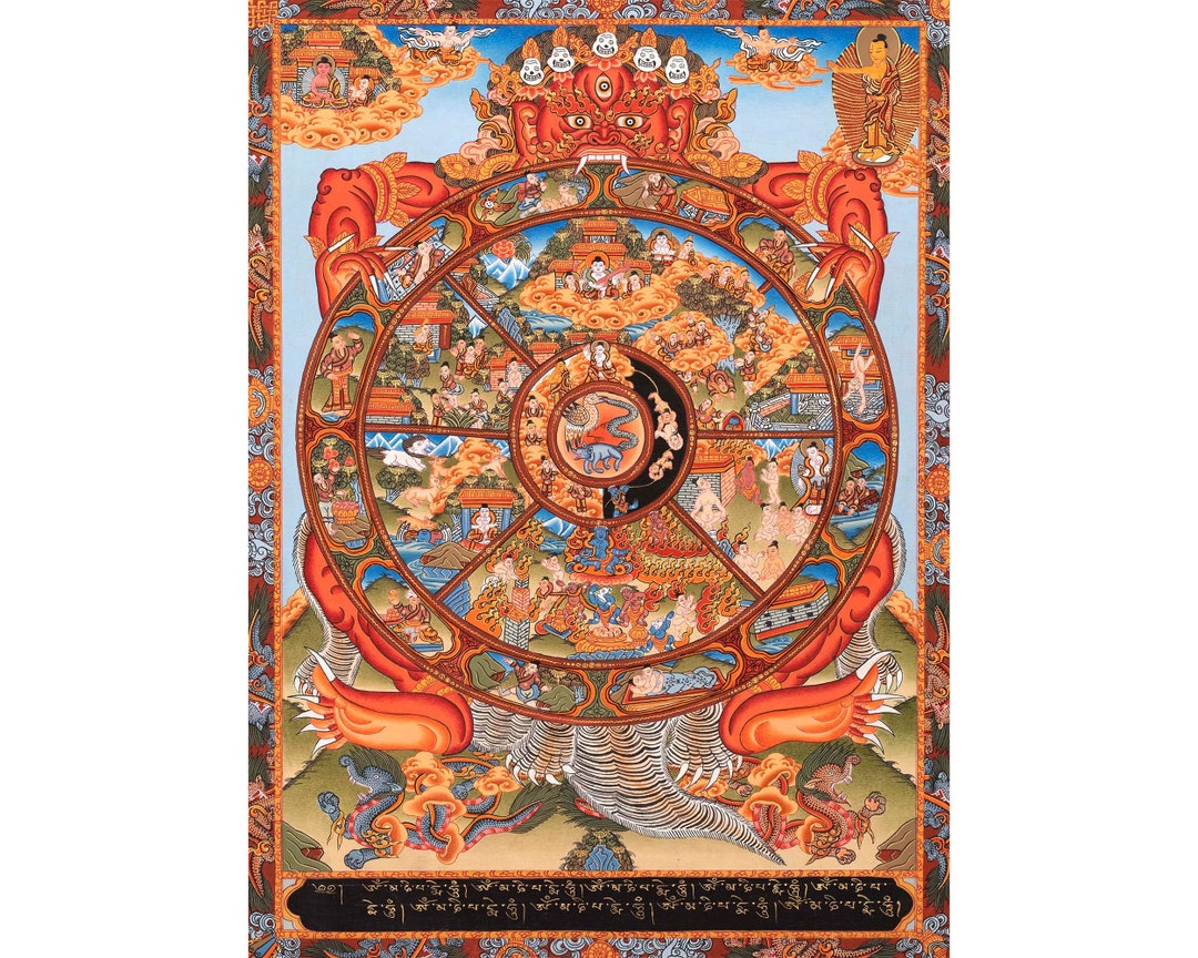 Wheel of Life Bhavachakra Samsara Thangka Circle of Birth - Etsy