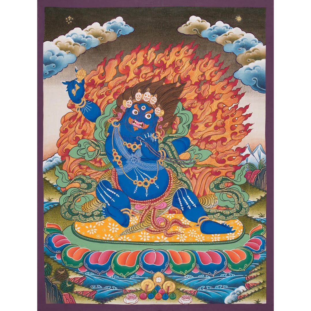 Original Hand-painted Vajrapani Thangka | Dharma Protector | Wrathful ...