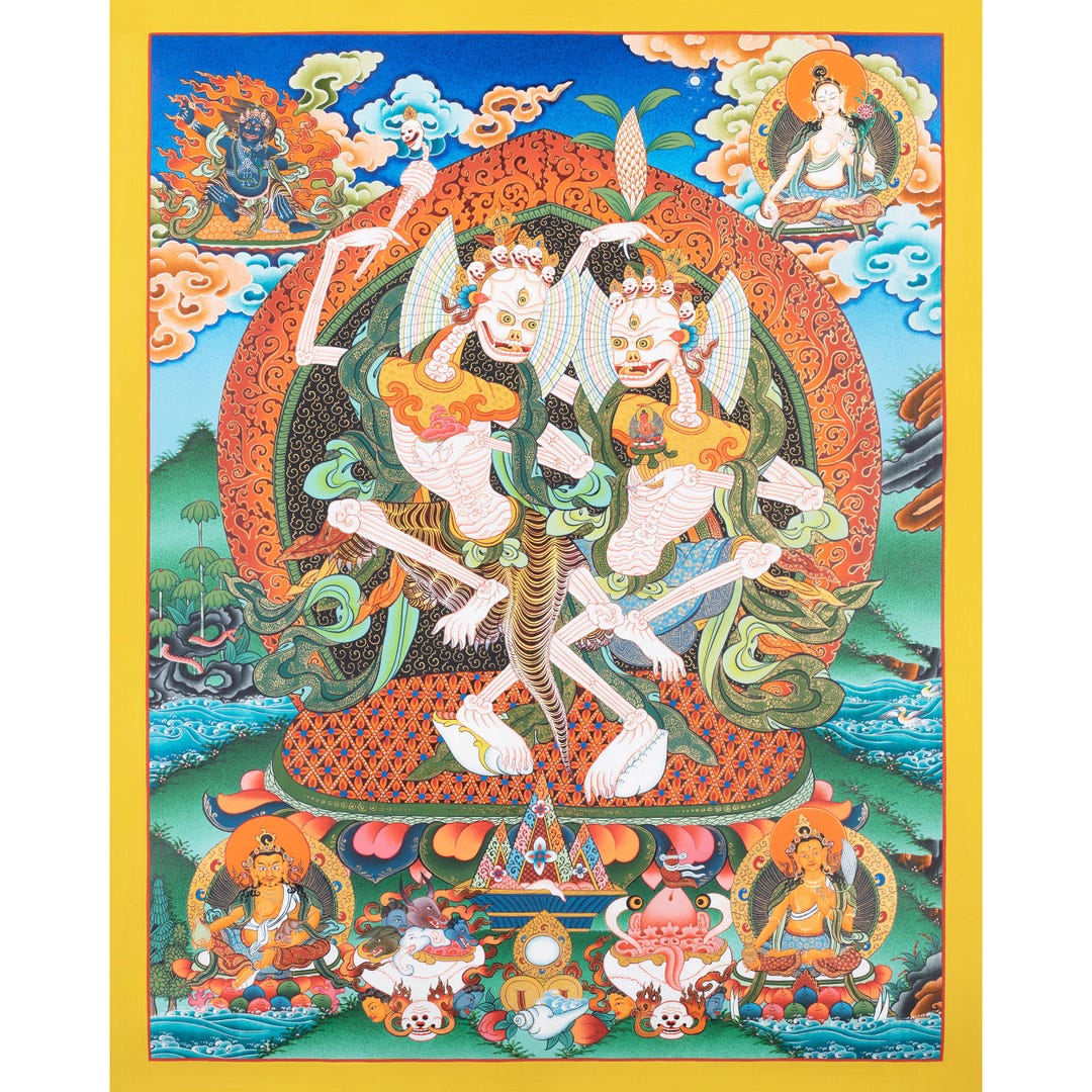Chitipati Mahakala Thangka Print | Wrathful Deities of Death and ...