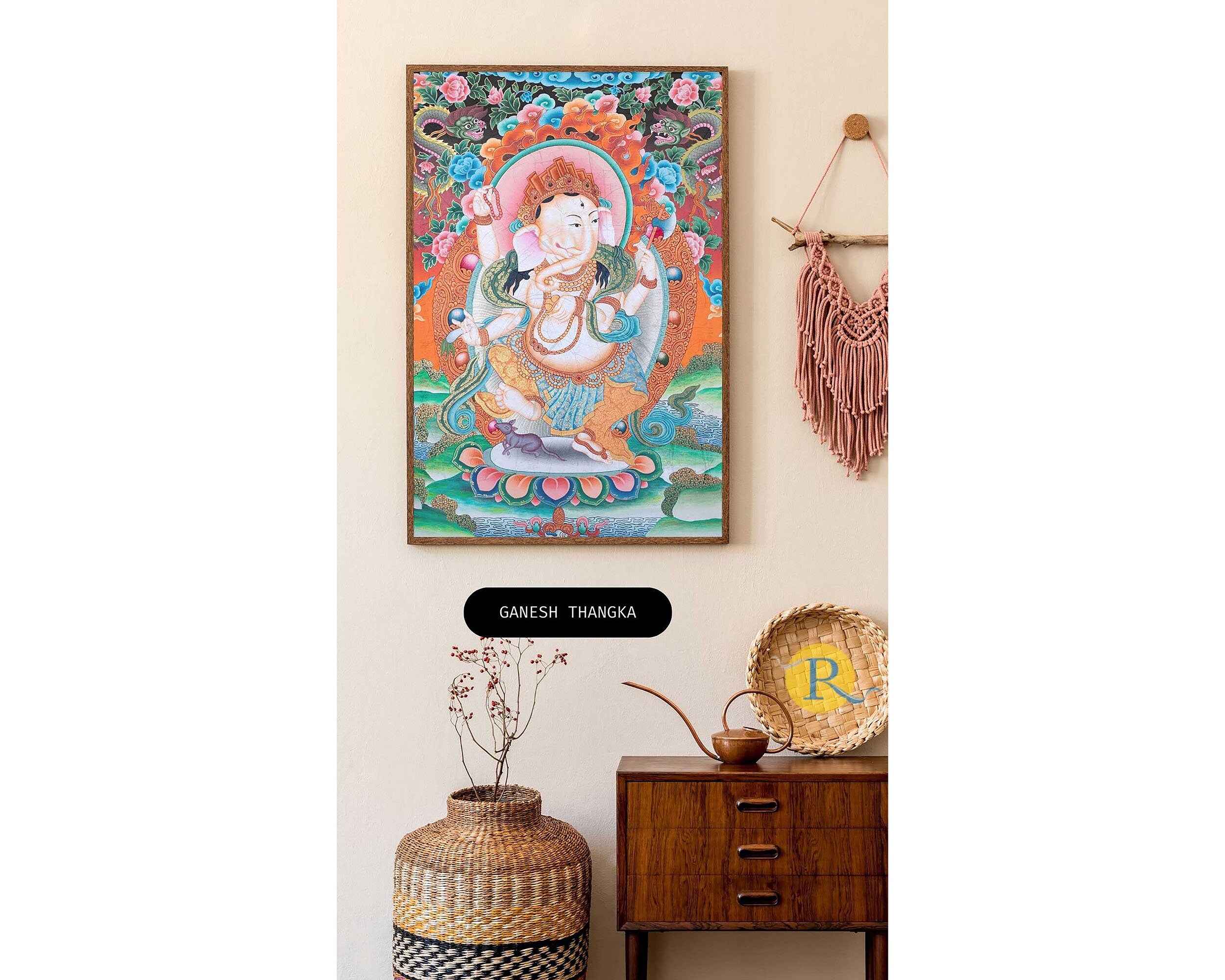 Original Hand Painted Ganesh Thangka | Traditional Newari Thangka Art ...