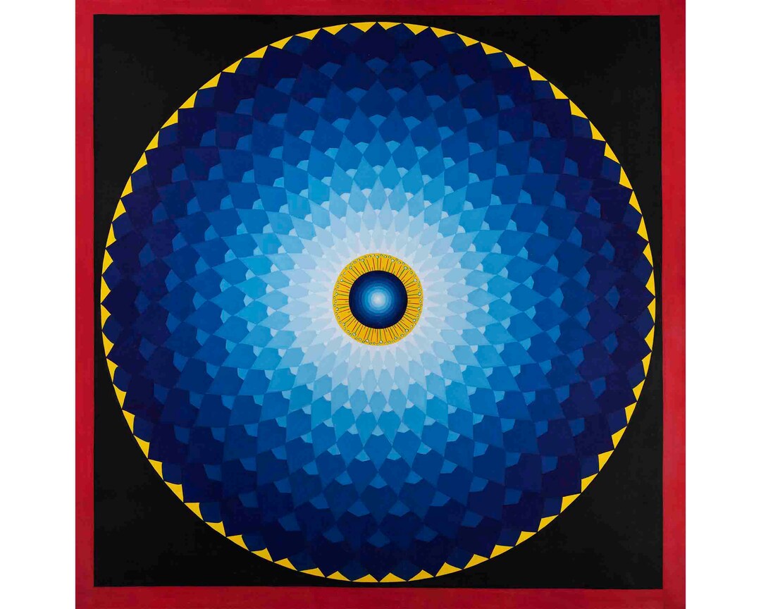 Lotus Mandala Thangka Print | Traditional Himalayan Mandala Giclee ...