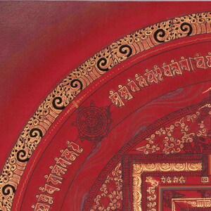 Kalachakra Mandala With A Red Background | Wheel of Time | Mandala ...