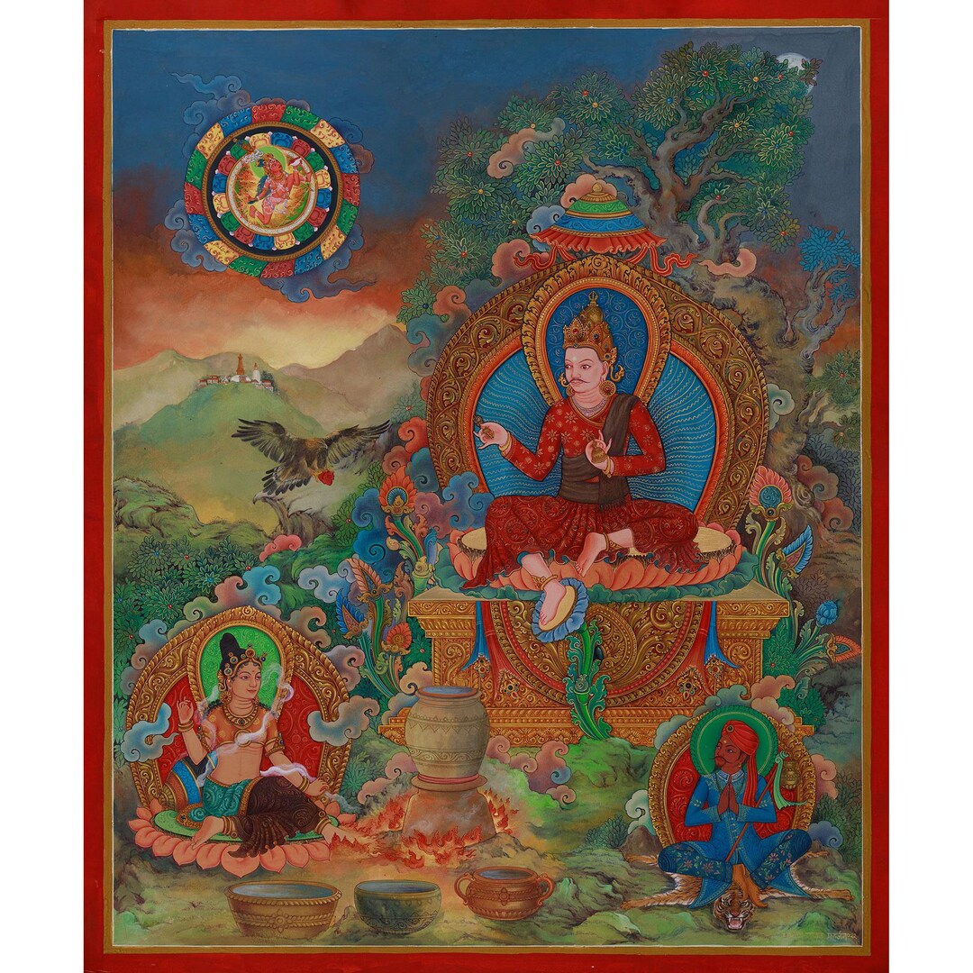 Hand-painted of Jamana Gubaju Thangka | Manjuvajra the Great Tantric ...