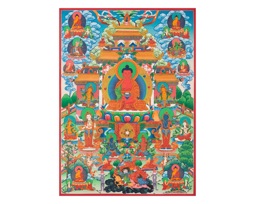 Original Amitabha Buddha Pure Land | Sukhavati Bhuwan | Buddhist Heaven ...